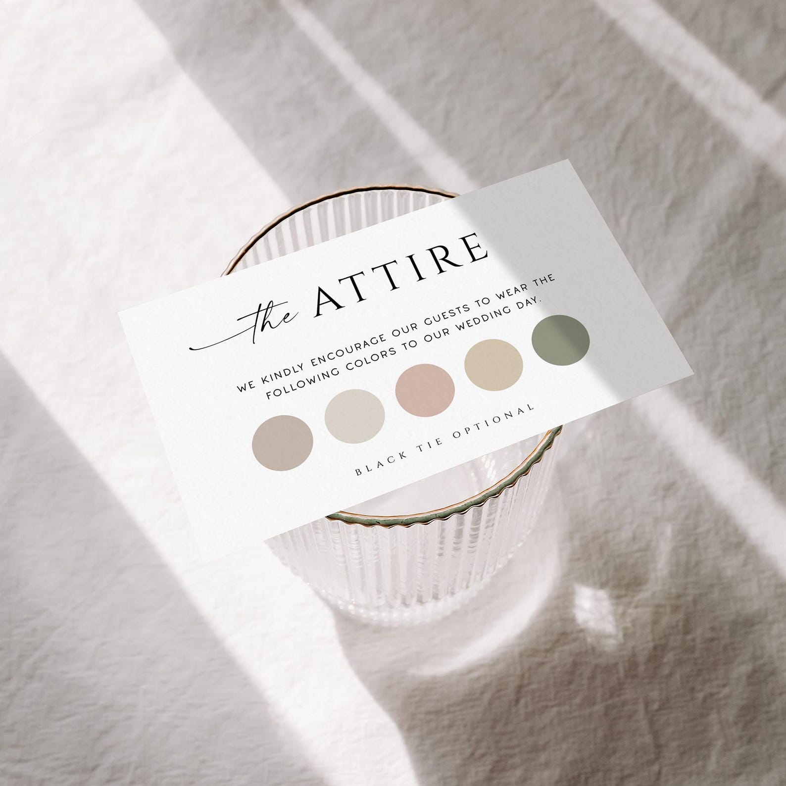 Editable Wedding Dress Code Insert Card, Modern Attire Card for Guests ...