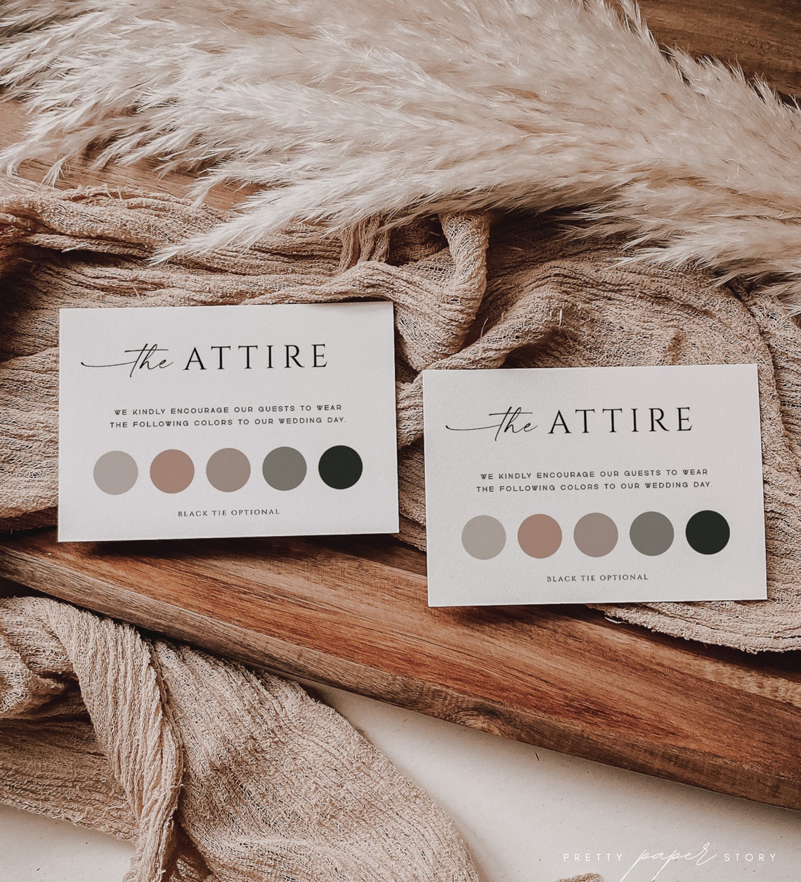 Editable Wedding Dress Code Insert Card, Modern Attire Card for Guests ...