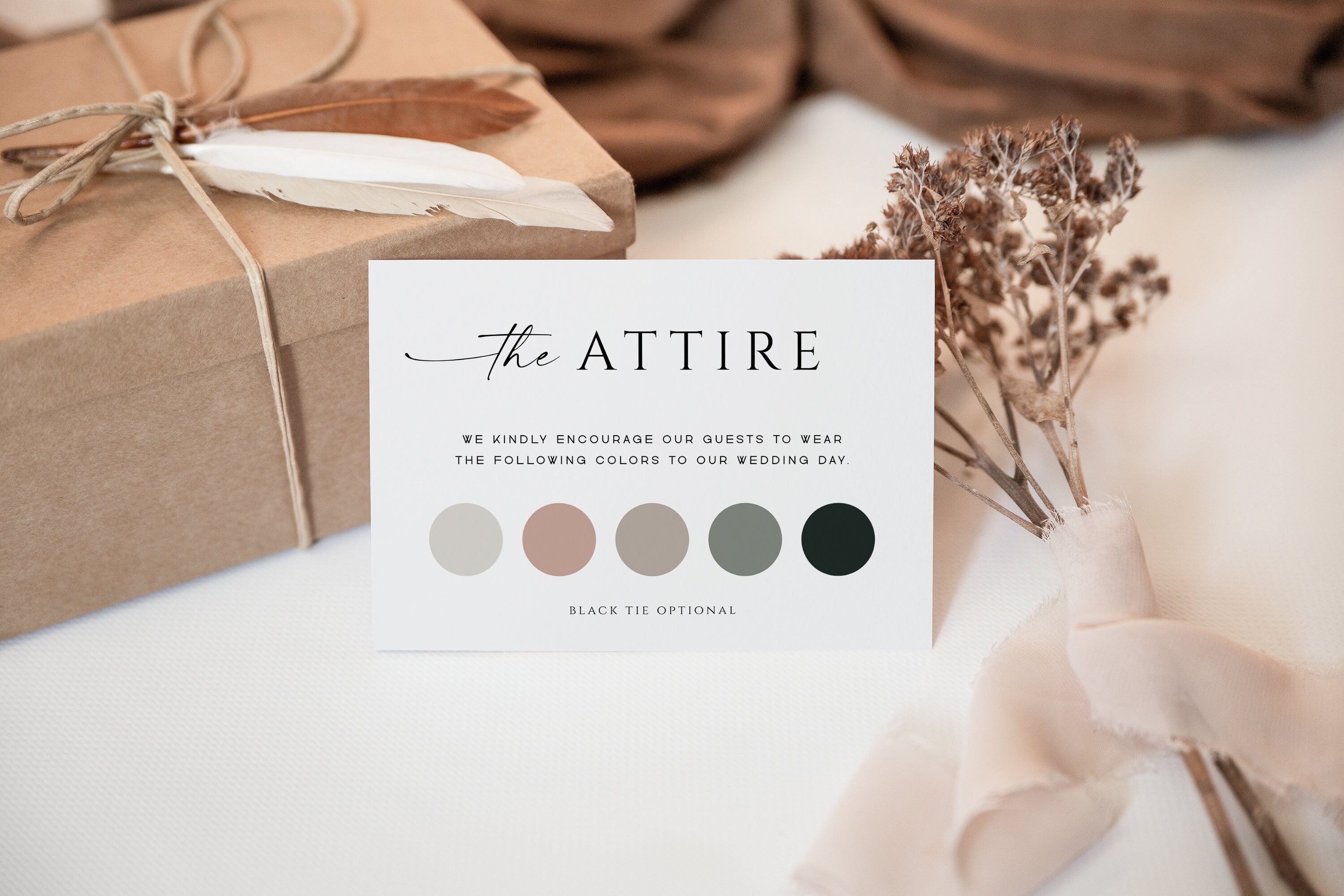 Editable Wedding Dress Code Insert Card, Modern Attire Card for Guests ...