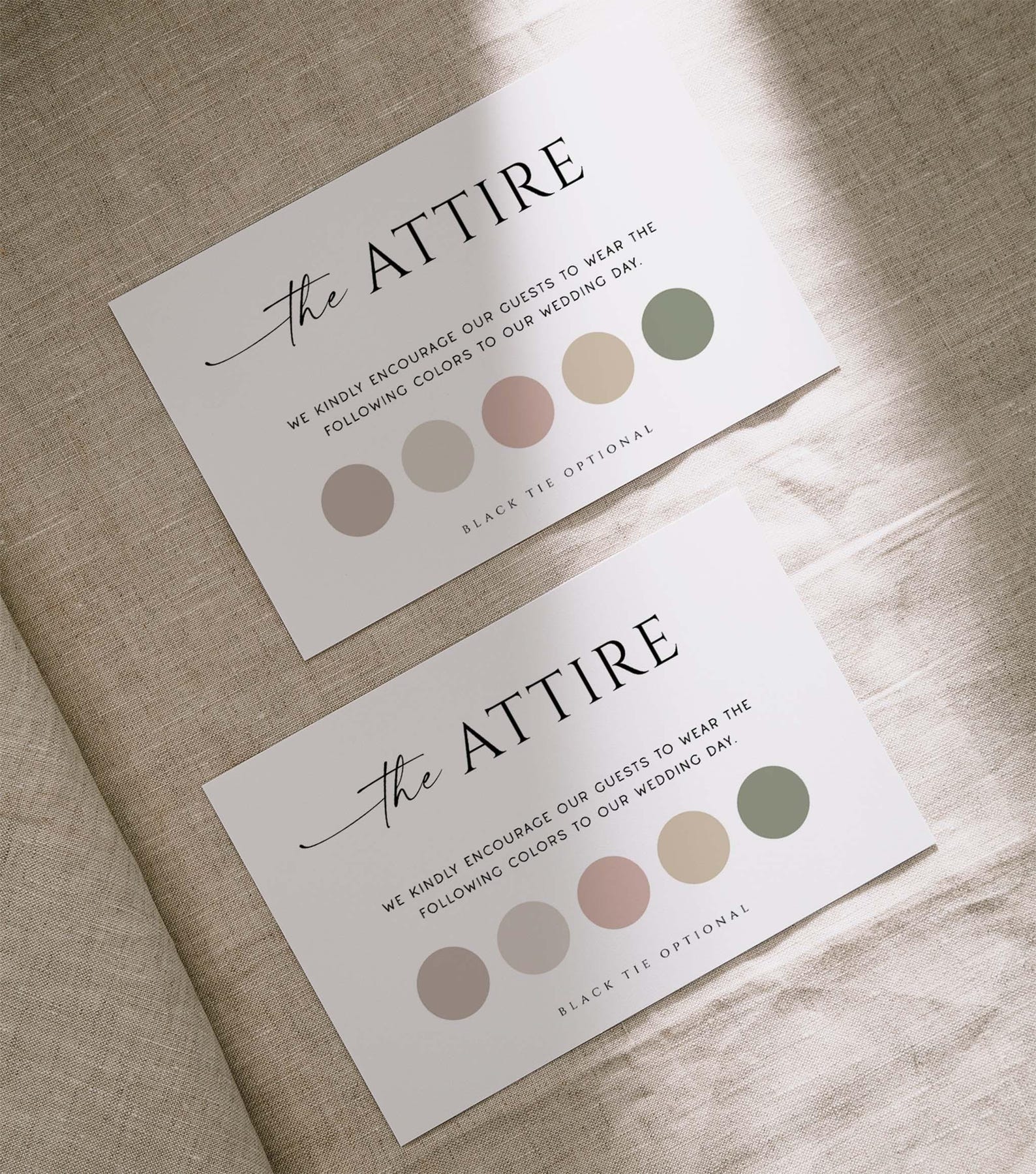 Editable Wedding Dress Code Insert Card, Modern Attire Card for Guests ...