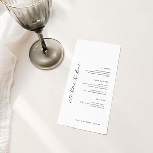 Editable Wedding Menu Template, Customizable DIY Buffet Card, Printable ...