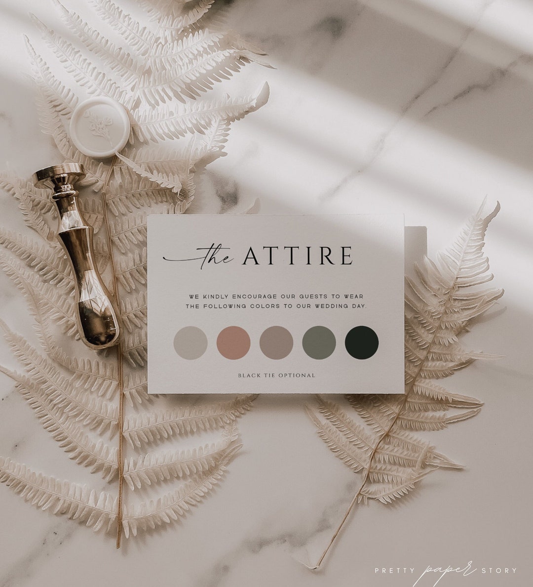 Editable Wedding Dress Code Insert Card, Modern Attire Card for Guests ...