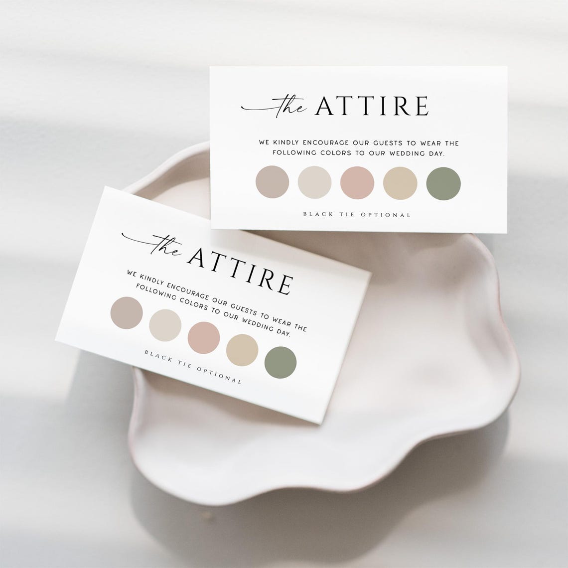 Editable Wedding Dress Code Insert Card, Modern Attire Card for Guests ...