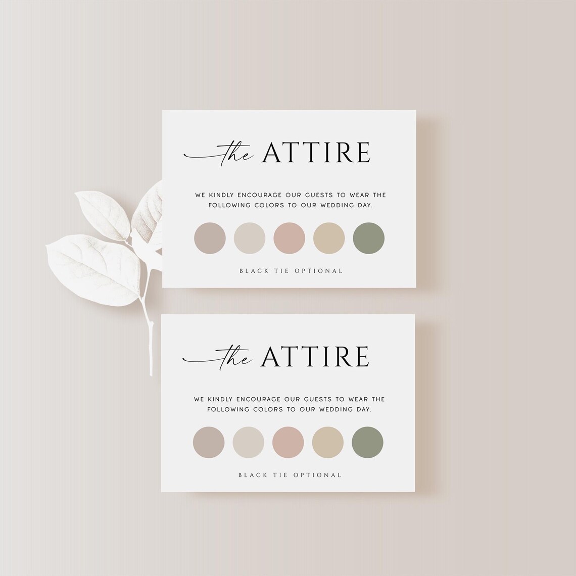 Editable Wedding Dress Code Insert Card, Modern Attire Card for Guests ...