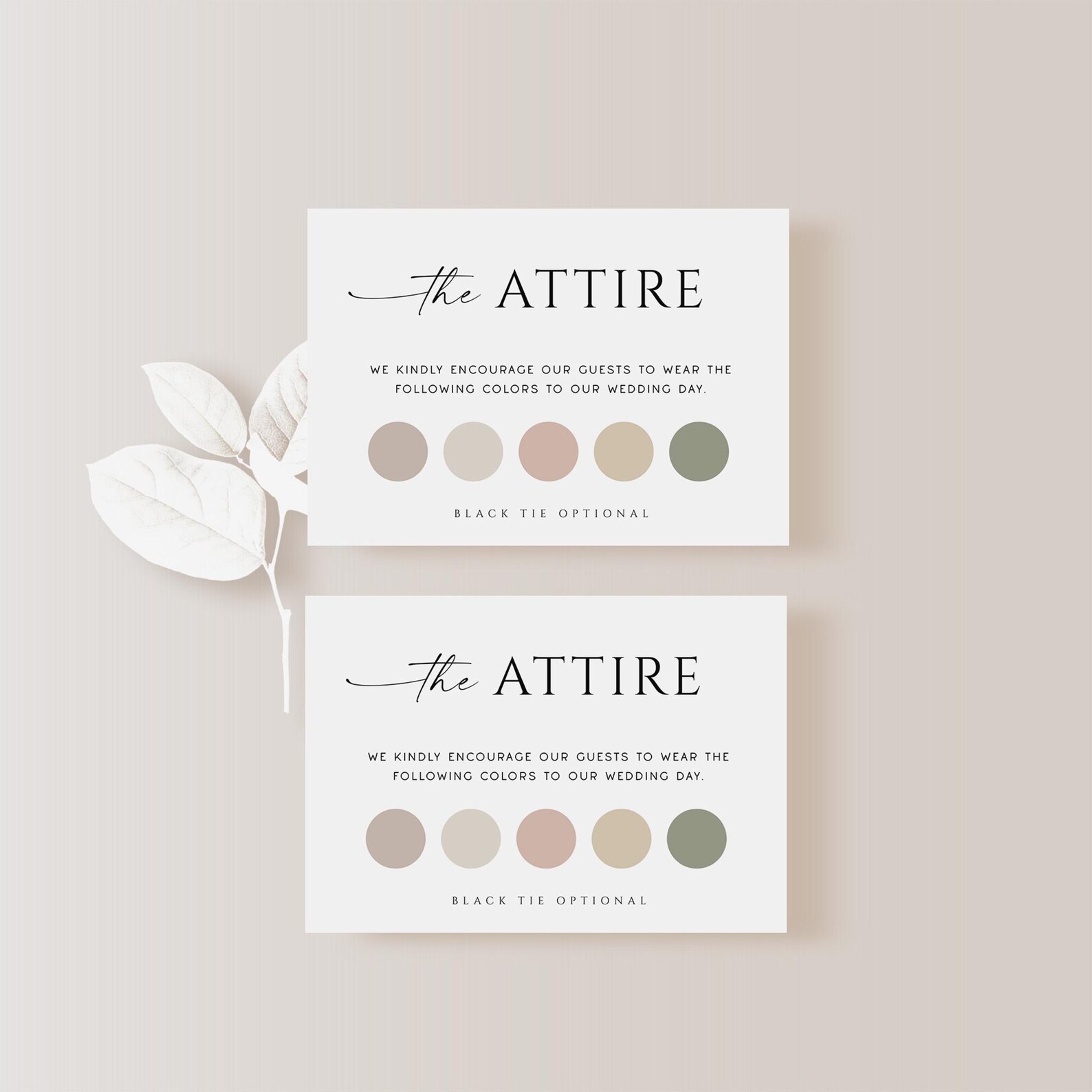 Editable Wedding Dress Code Insert Card, Modern Attire Card for Guests ...