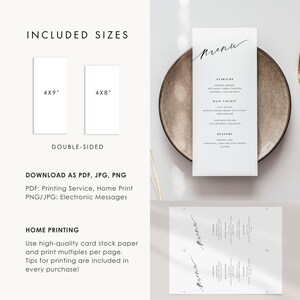 Modern Wedding Menu Activity Game Sheet, Editable DIY Dinner Card With ...