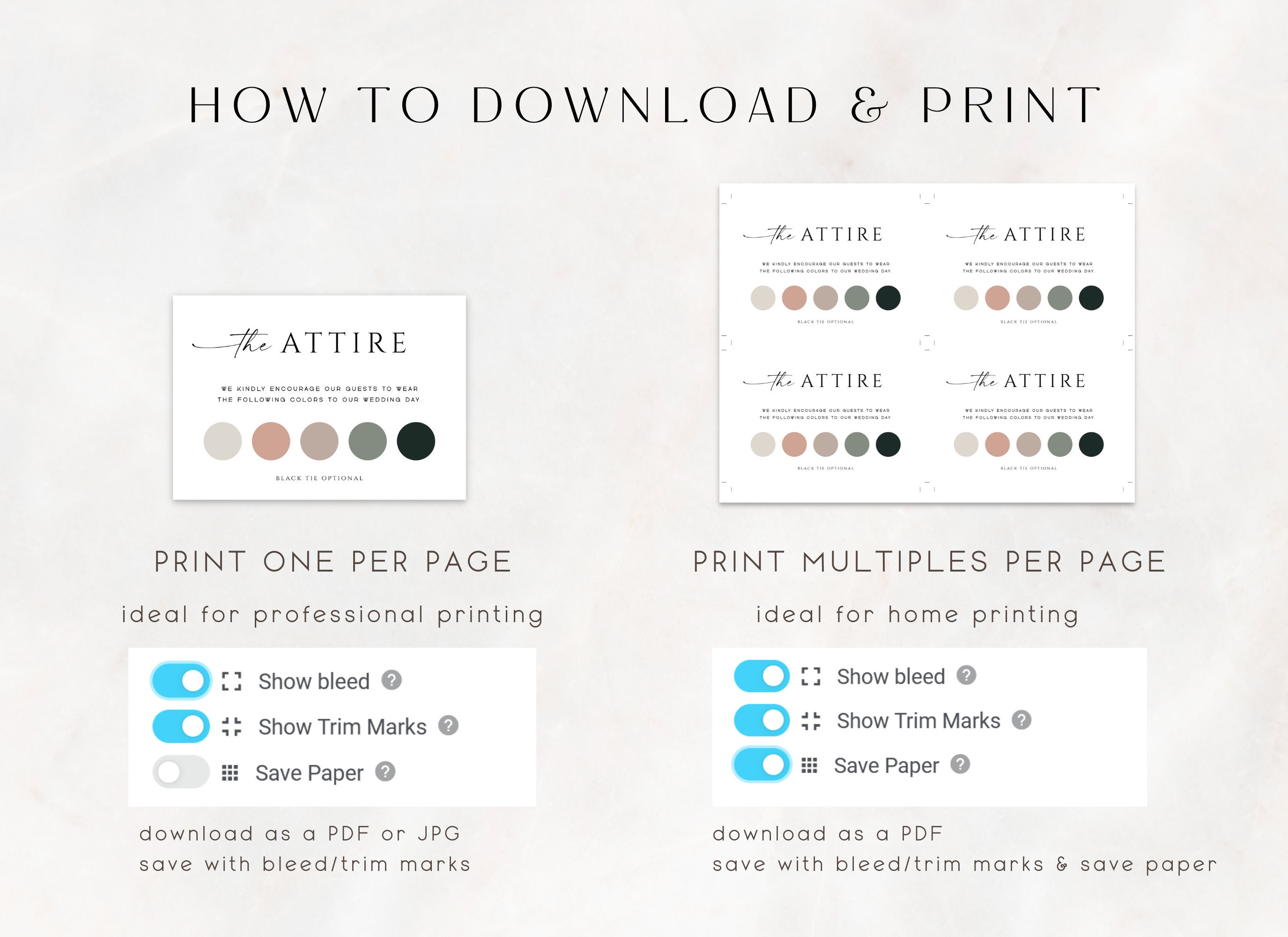 Editable Wedding Dress Code Insert Card, Modern Attire Card for Guests ...