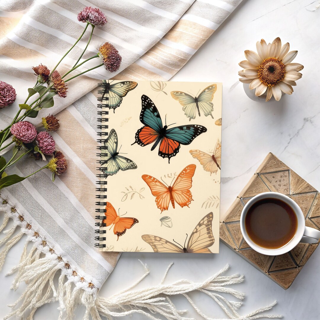 Butterfly Spiral Notebook, Butterfly Lover Gift, Lined Journal, Dream ...
