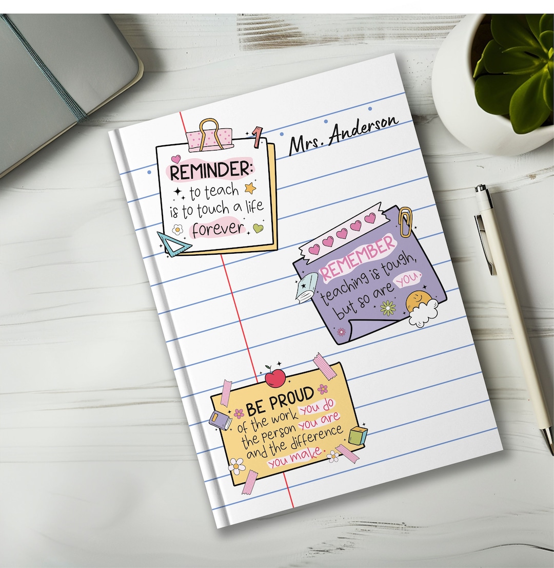 Personalized Teacher Journal, Motivational Teacher Notebook, Teacher ...