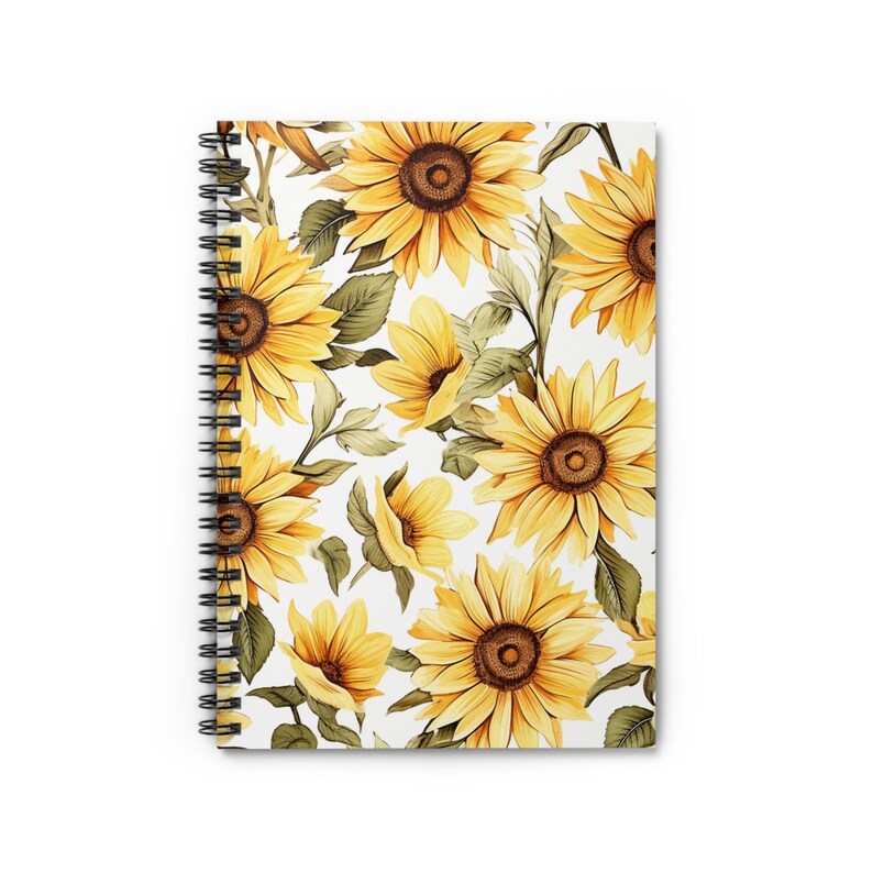 Sunflower Spiral Notebook, Sunflower Gift, Writing Journal, Lined ...