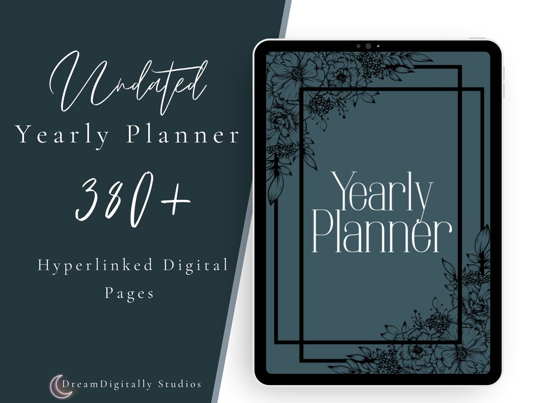 Undate Yearly Planner Digital Planner Color Theme Digital Pages Monday ...