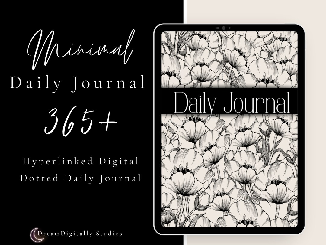 Minimal Beige Dotted Digital Daily Journal: Hyperlinked Undated Diary ...