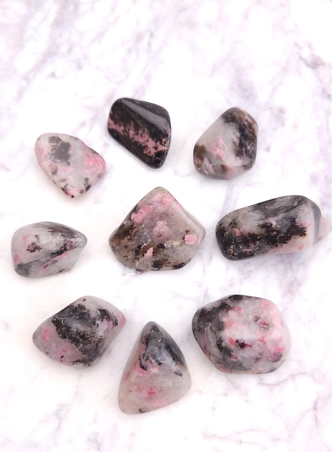 LARGE Rhodonite Tumbles, Rhodonite Tumbled Stone, Rocks and Minerals ...
