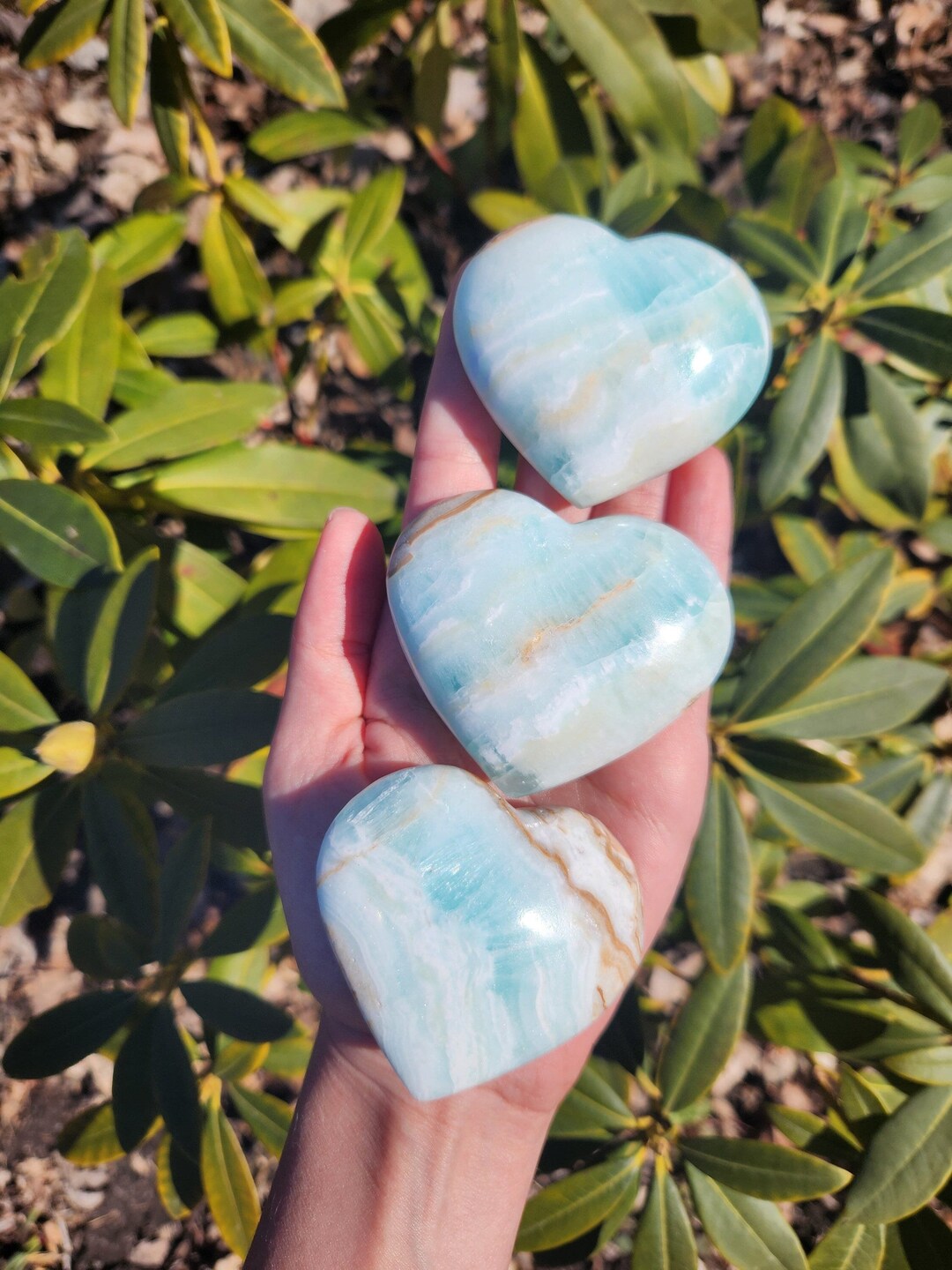 Caribbean Calcite Heart, Crystal Heart, Gemstone Heart, Crystal Gifts ...