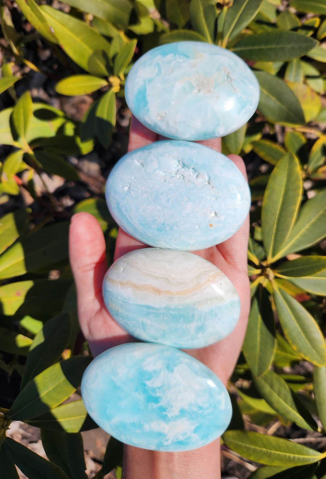 Caribbean Calcite Palmstone, Crystal Palmstone, Gemstone Palmstone ...