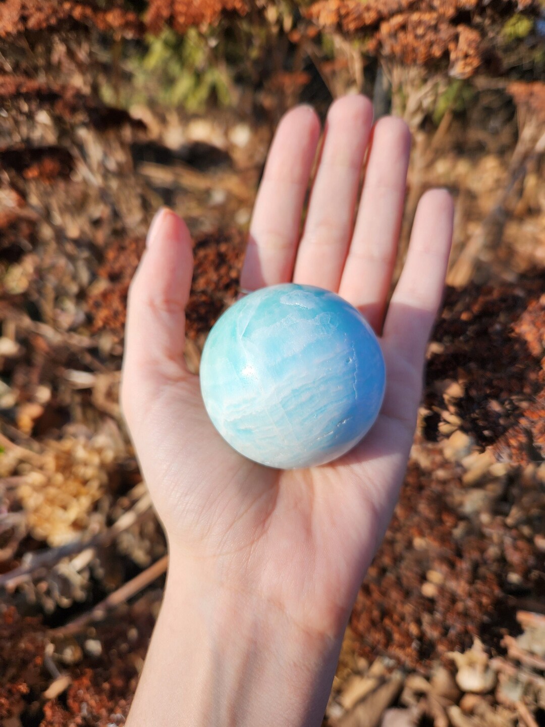 Caribbean Calcite Sphere, Crystal Sphere, Gift for Her, Crystal Gifts ...