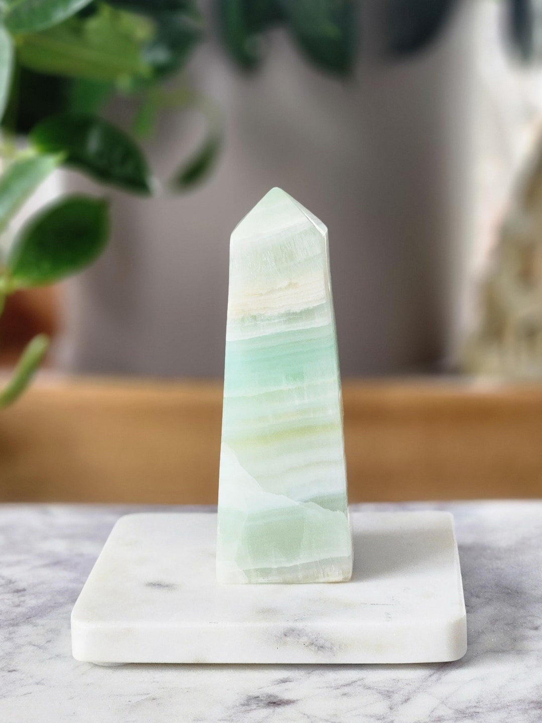 Pistachio Calcite Tower, Crystal Tower, Crystal Gifts, Natural Calcite ...