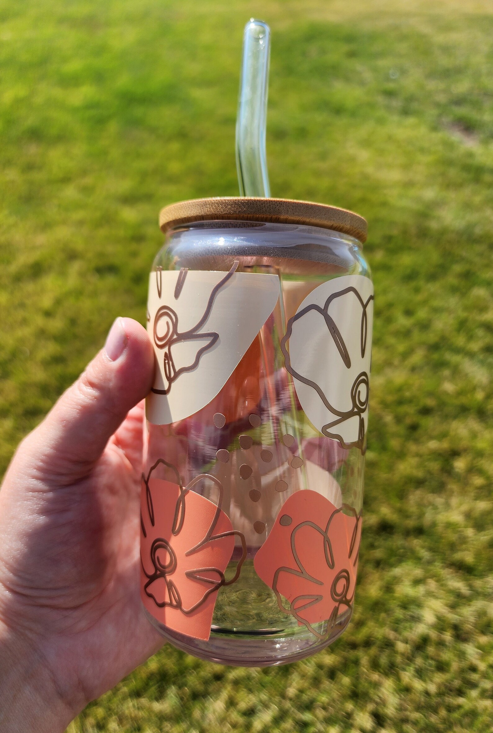 Boho Flower Glass Cup, Boho Flowers, Glass Cups, Flower Gifts, Coffee ...