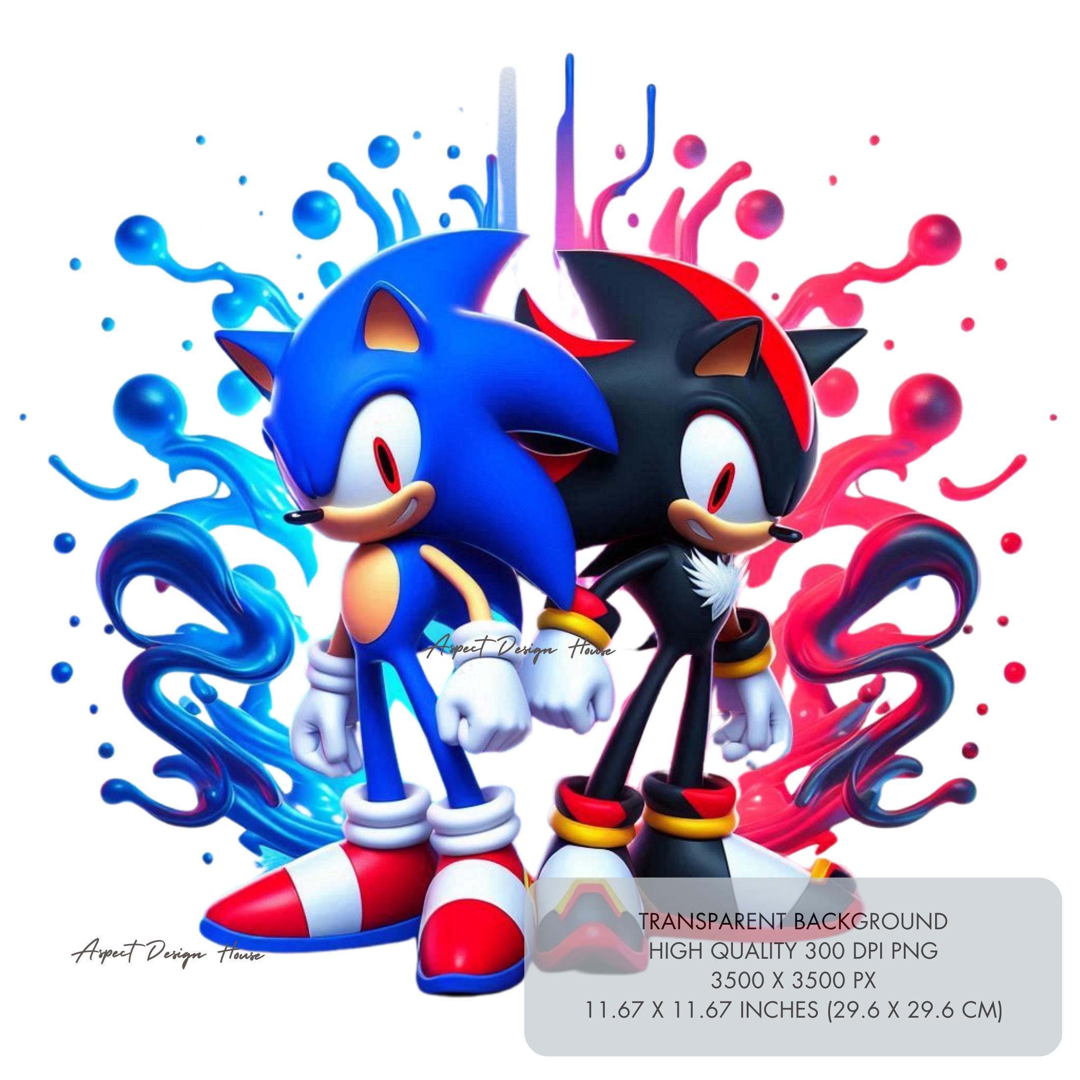 4 Sonic and Shadow PNG, Sublimation Designs Clipart, High Quality 300 ...