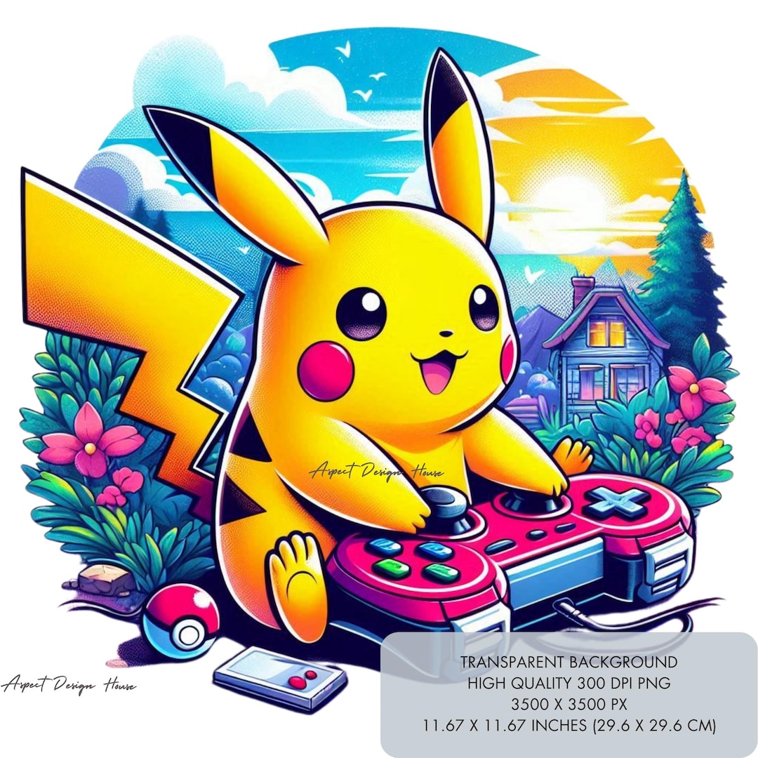 Pikachu Gamer PNG, Pokemon Sublimation Design (digital Download) - Etsy