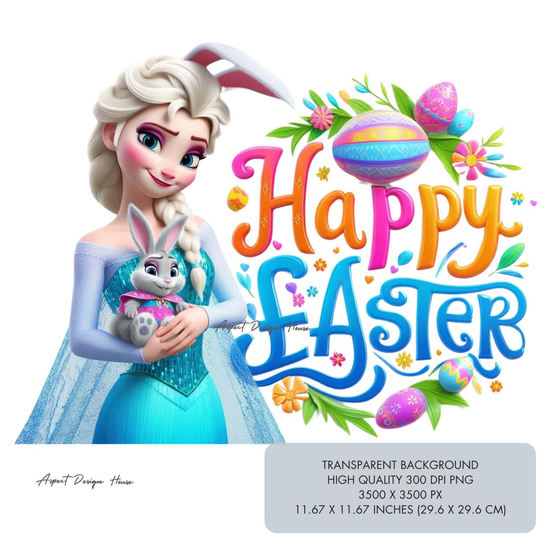 1 Happy Easter Elsa Sublimation PNG • Frozen Easter Clipart • High ...