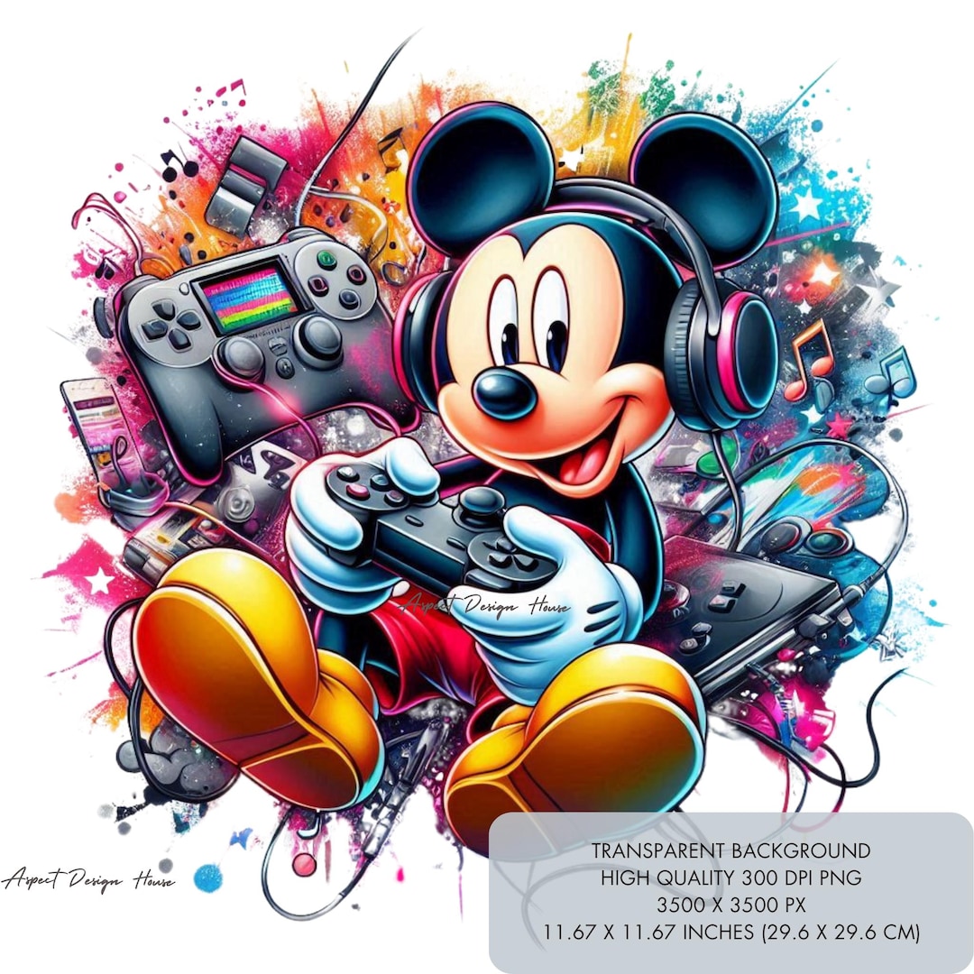 1 Mickey Mouse Gamer PNG, High Quality 300 Dpi Sublimation Designs ...