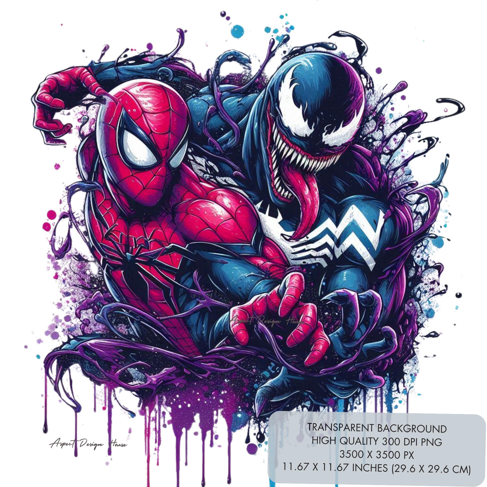 2 Spiderman and Venom PNG, Kids PNG, Cartoon PNG, High Quality 300 Dpi ...