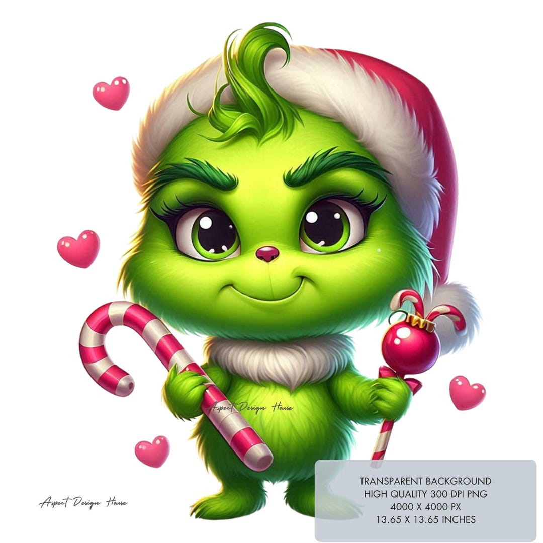 1 Grinch PNG, Grinch Christmas PNG, Cute Grinch Chibi Sublimation ...