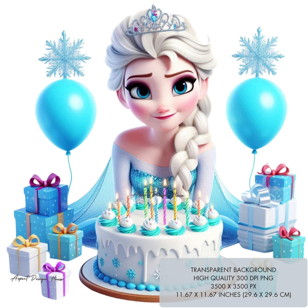 1 Frozen PNG, Birthday Princess Elsa PNG, Blue Princess Birthday, High ...