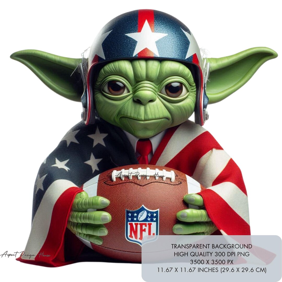 1 Yoda Football Player PNG, Star Wars Patriotic PNG, High Quality 300 ...