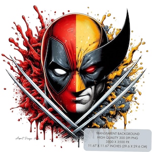 2 Deadpool and Wolverine PNG, Fan Art, Sublimation Designs High Quality ...