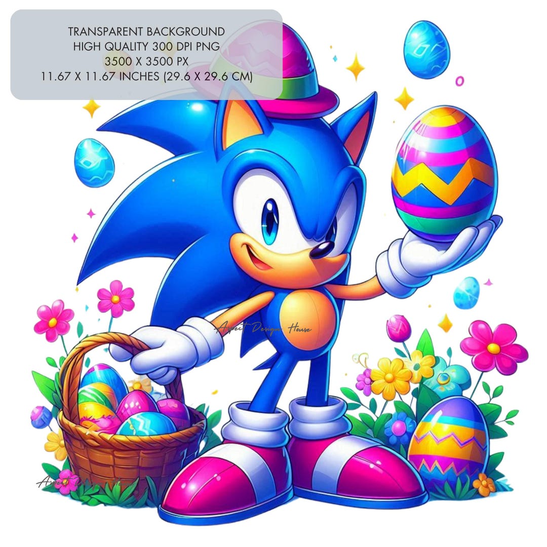 1 Easter Sonic the Hedgehog Clipart PNG, Super Sonic and Easter Eggs ...