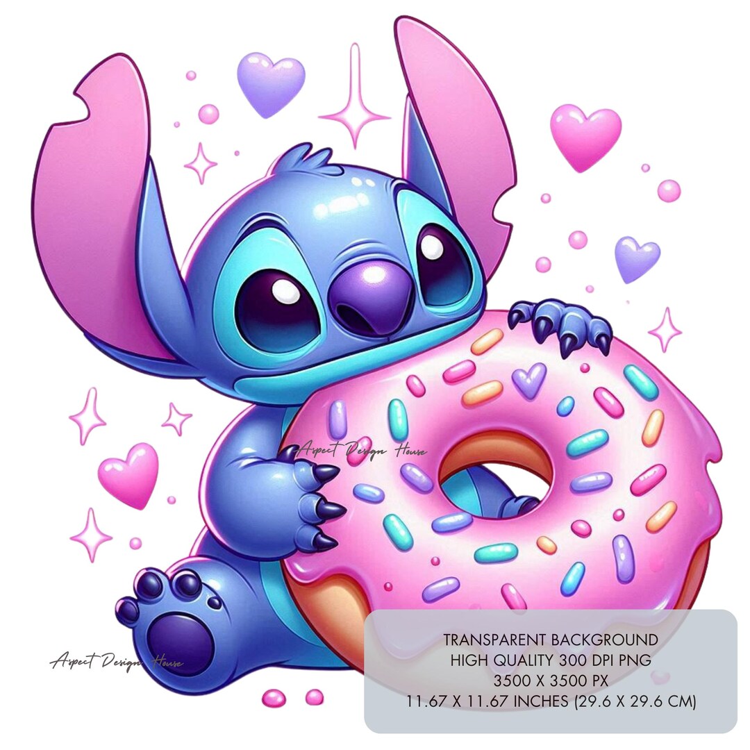 Stitch Donut PNG Clipart, Sublimation Designs (digital Download) - Etsy