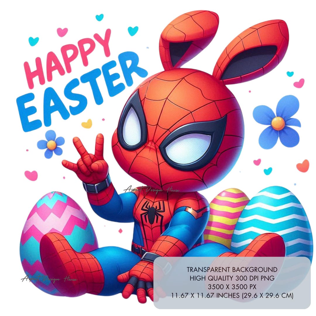 1 Funny Easter Superhero PNG, Bunny Ear Clipart, Happy Easter High ...
