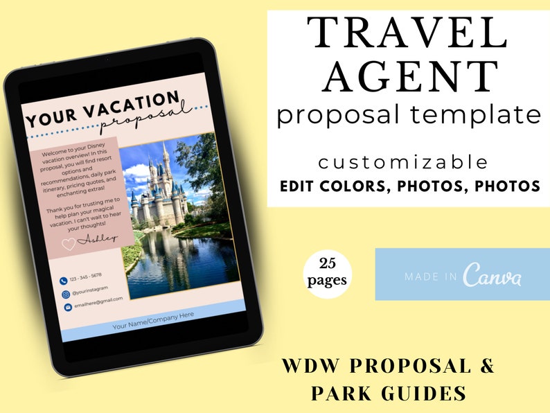 Travel Agent Proposal Template, Travel Essentials, Vacation Planner ...