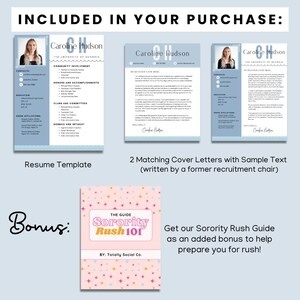Sorority Resume Template, Sorority Rush Resume, Modern Resume, Resume ...