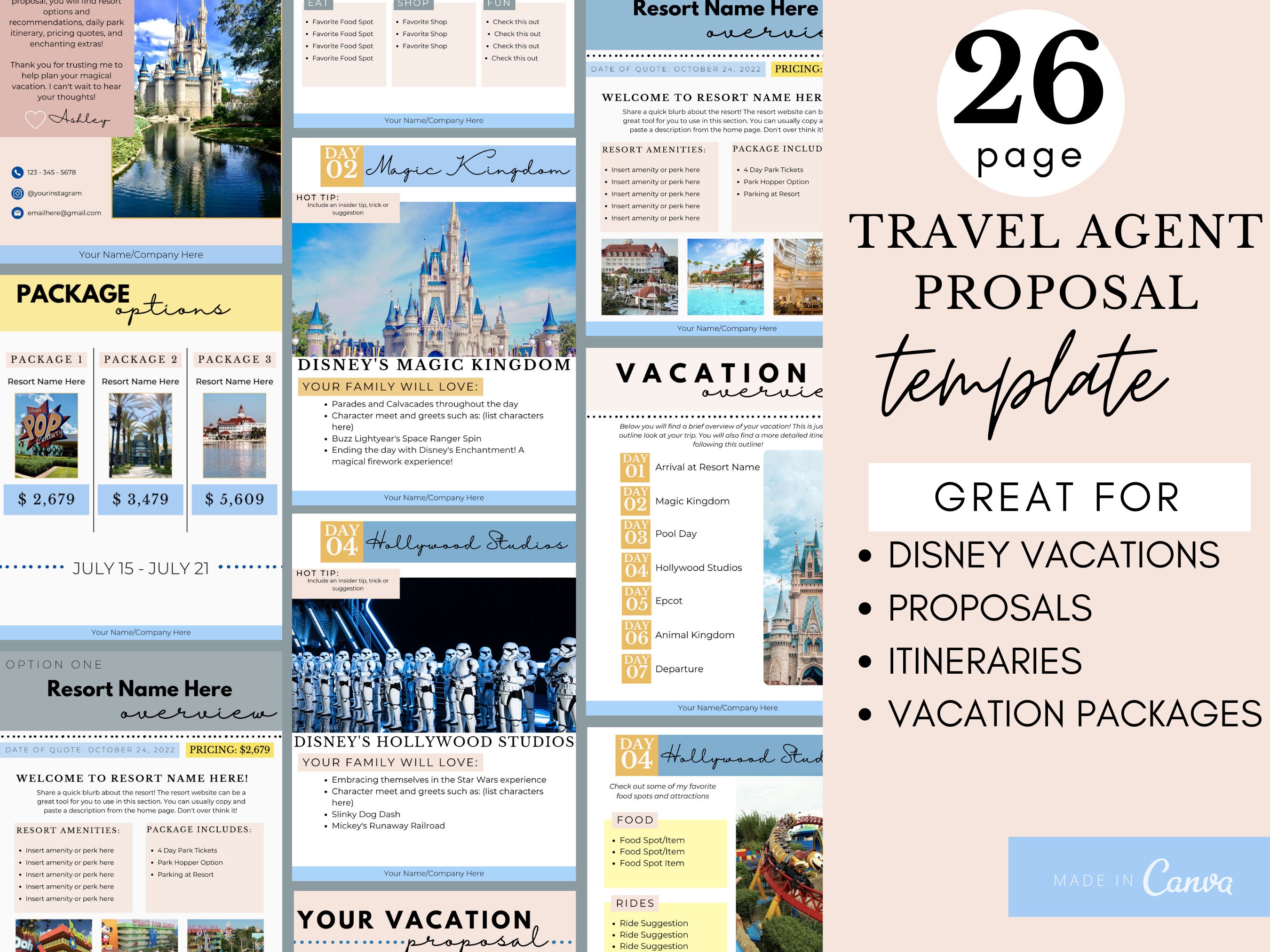 Travel Agent Proposal Template, Travel Agent Itinerary Template, Travel ...