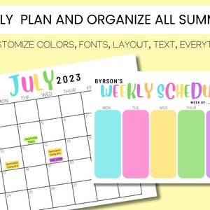 Summer Bucket List, Summer Chore Chart, Kids Schedule Chart, Kids ...