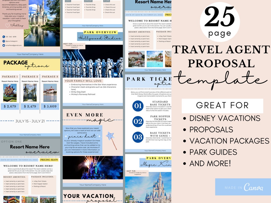 Travel Agent Proposal Template, Travel Essentials, Vacation Planner ...