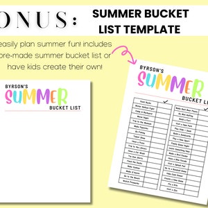 Summer Bucket List, Summer Chore Chart, Kids Schedule Chart, Kids ...