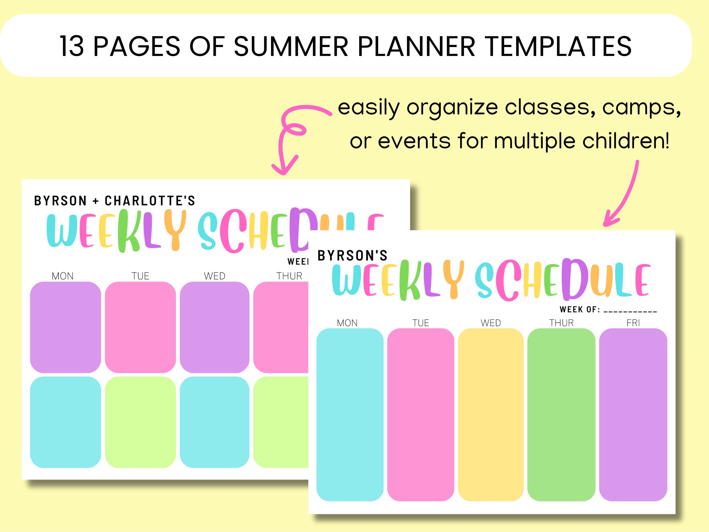 Summer Bucket List, Summer Chore Chart, Kids Schedule Chart, Kids ...