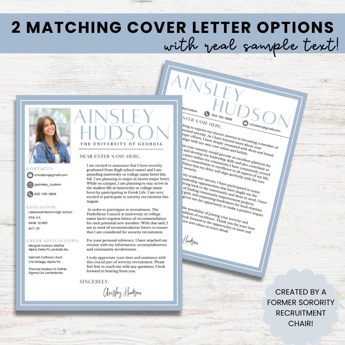 Sorority Resume, College Resume Template, Sorority Resume Template ...