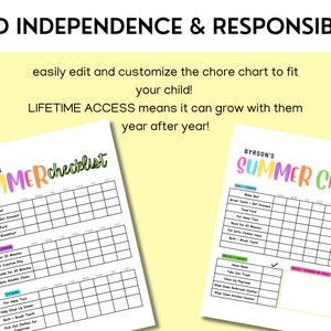 Summer Bucket List, Summer Chore Chart, Kids Schedule Chart, Kids ...