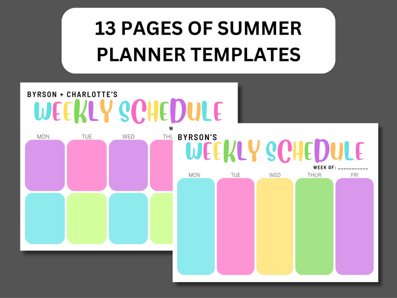 Summer Bucket List Summer Chore Chart Kids Schedule Chart - Etsy