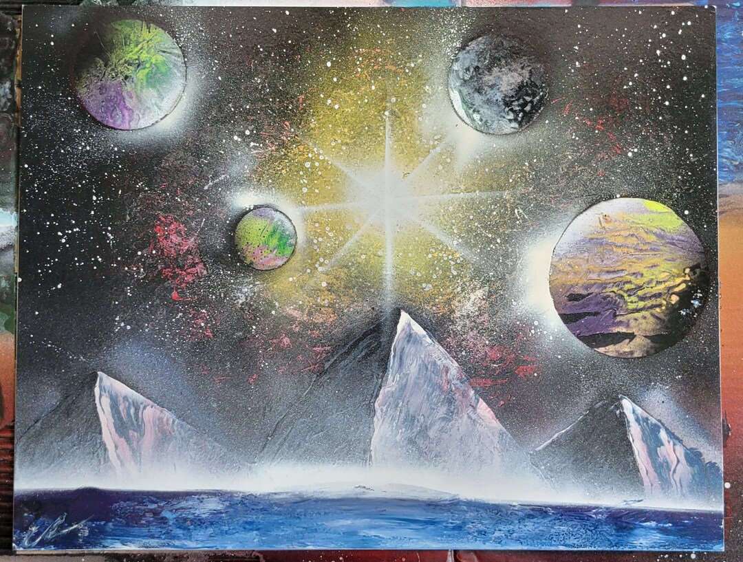 Pyramid Space Painting - Etsy