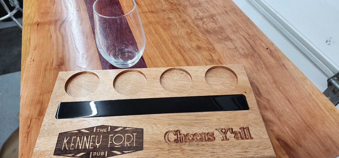 Personalized Whiskey / Beer / Wine Flight Board, Hardwood and Epoxy - Etsy