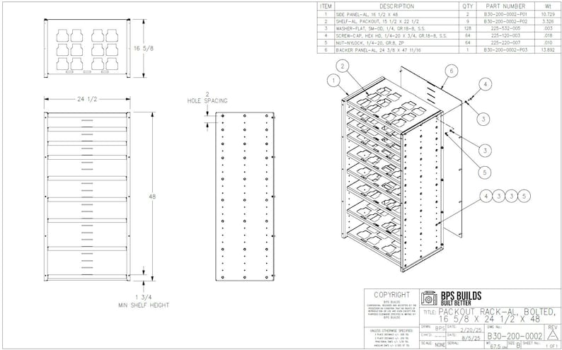 Bolted Milwaukee Packout Rack Plans – PDF Drawings & DXF Cut Files ...