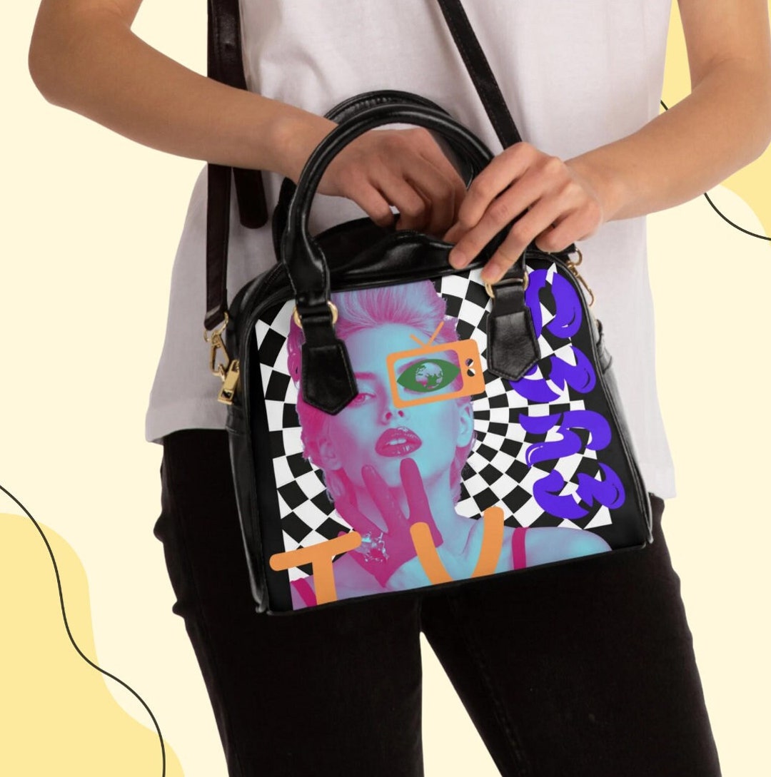 Grafik-Punk-Schulter-Handtasche, Punk-Liebhaber-Handtasche, Pop-Art ...