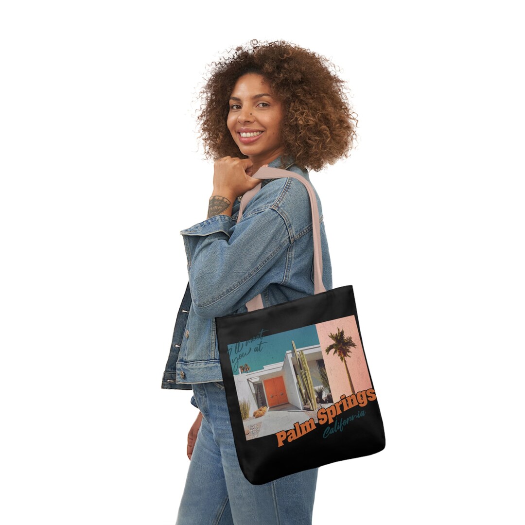 Graphic Palm Springs Polyester Canvas Tote Bag, Travel Lover Tote ...