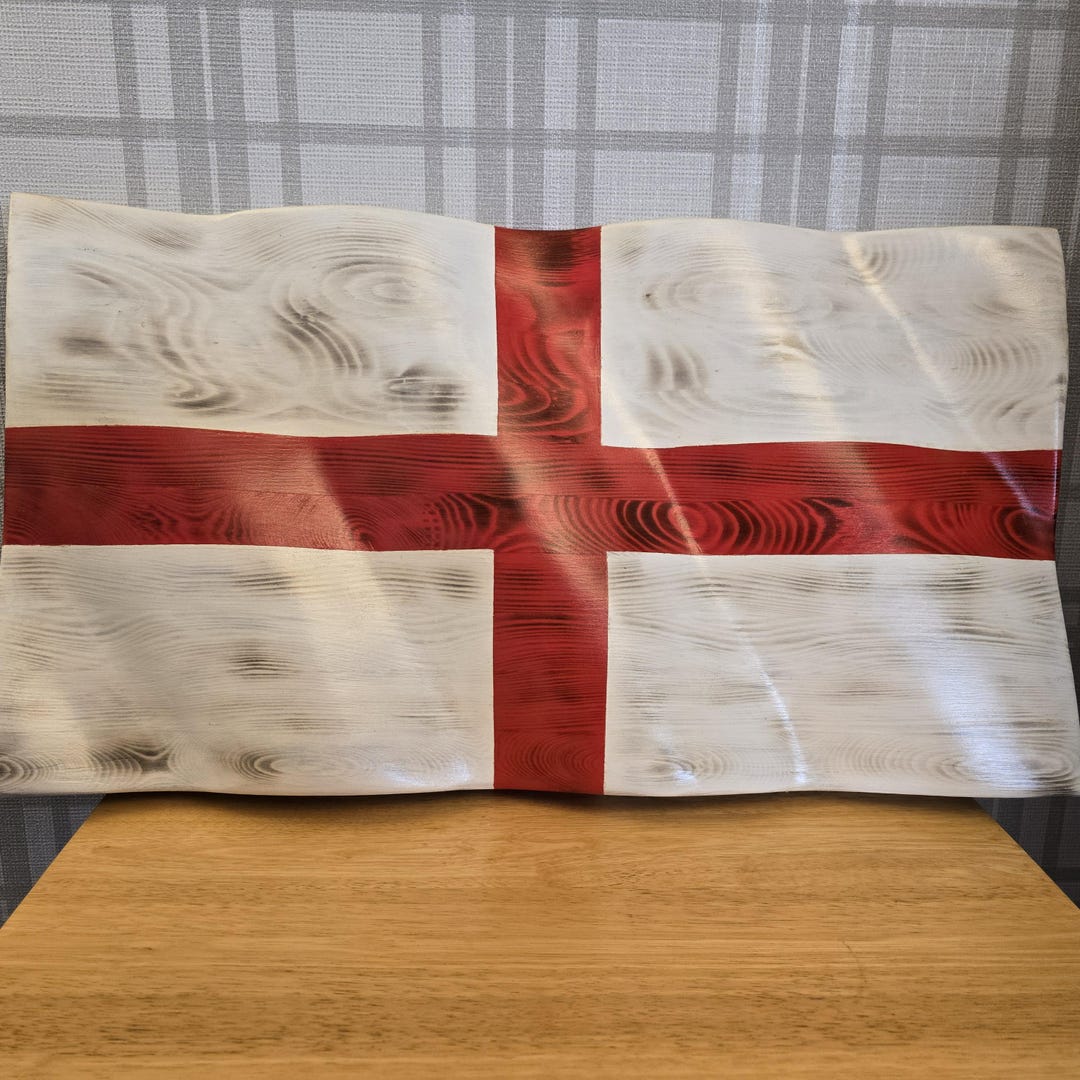 Wavey Wooden English Flag. - Etsy